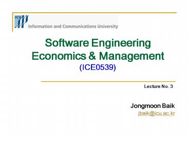 Software Engineering Economics presentation | free to view