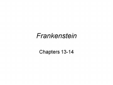 Frankenstein presentation | free to view