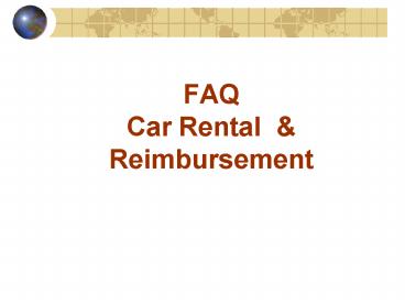 FAQ Car Rental presentation | free to view