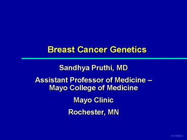Breast Cancer Genetics presentation | free to view