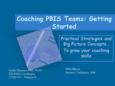 PPT – Coaching PBIS Teams: Getting Started PowerPoint presentation ...