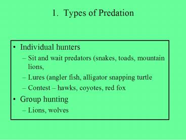 1. Types of Predation presentation | free to view