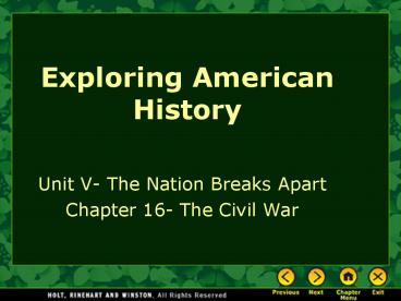 PPT – Exploring American History PowerPoint presentation | free to view ...