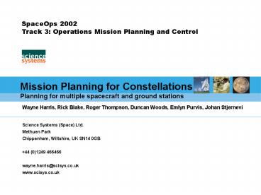 PPT – Mission Planning for Constellations Planning for multiple ...