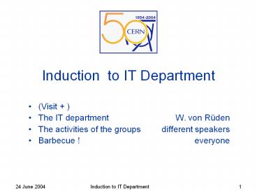 Induction to IT Department presentation | free to view