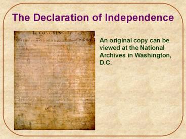 The Declaration of Independence presentation | free to view
