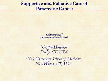 PPT – Supportive and Palliative Care of Pancreatic Cancer PowerPoint ...