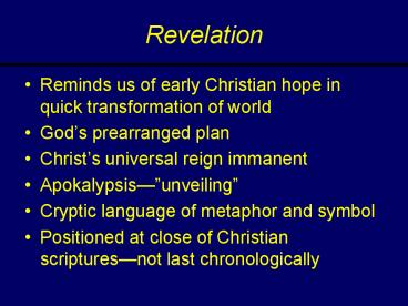 Revelation presentation | free to view