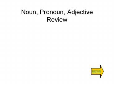 PPT – Noun, Pronoun, Adjective Review PowerPoint presentation | free to ...