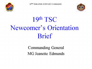 19th TSC Newcomers Orientation Brief presentation | free to view