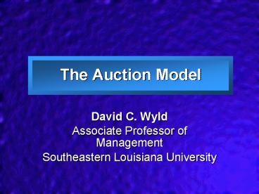 The Auction Model presentation | free to view