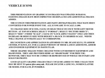 VEHICLE ICONS presentation | free to view