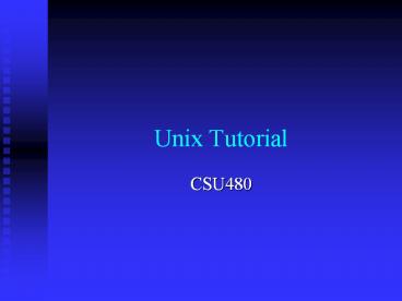 Unix Tutorial presentation | free to download