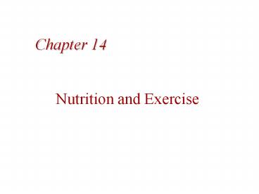 PPT – Nutrition and Exercise PowerPoint presentation | free to view ...
