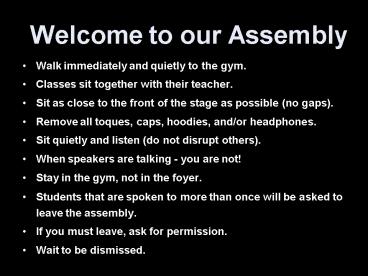 PPT – Welcome to our Assembly PowerPoint presentation | free to view ...