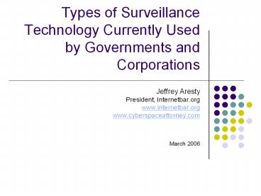 Types of Surveillance Technology Currently Used by Governments and ...