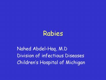 Rabies presentation | free to view