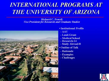 The University of Arizona presentation | free to view