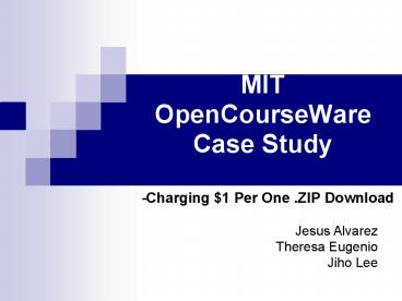 PPT – MIT OpenCourseWare Case Study PowerPoint presentation | free to ...