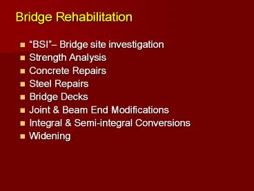 Bridge Rehabilitation presentation | free to view