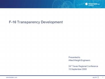 PPT – F16 Transparency Development PowerPoint presentation | free to ...