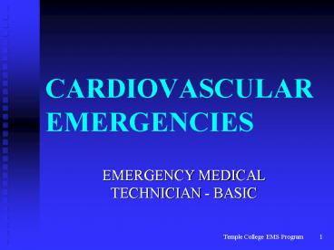 CARDIOVASCULAR EMERGENCIES presentation | free to view