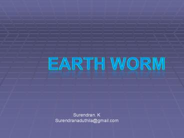 PPT – EARTH WORM PowerPoint presentation | free to download - id: 14360 ...