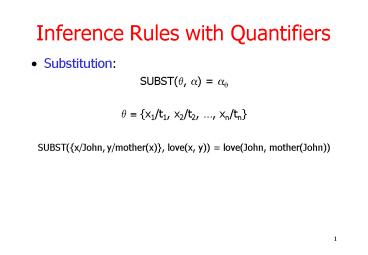 Inference Rules with Quantifiers presentation | free to view