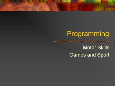 PPT – Programming PowerPoint presentation | free to view - id: 157f7-NzMwN