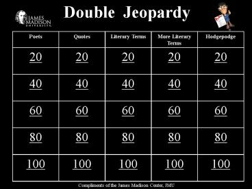 PPT – Double Jeopardy PowerPoint presentation | free to view - id ...