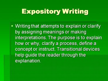 Expository Writing presentation | free to view