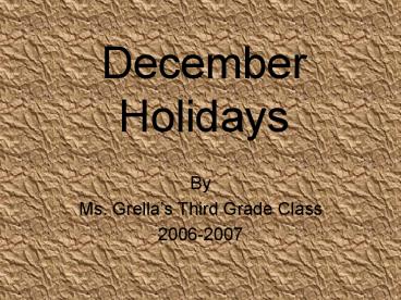 December Holidays presentation | free to view