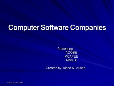PPT – Computer Software Companies PowerPoint presentation | free to ...