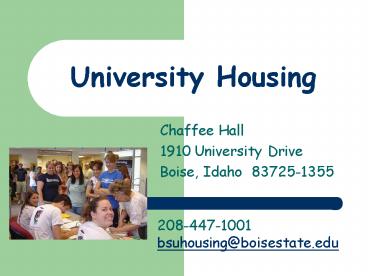 University Housing presentation | free to view