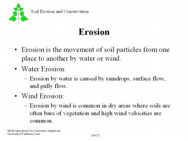 PPT – Erosion PowerPoint presentation | free to view - id: 17a02-MmI1Z