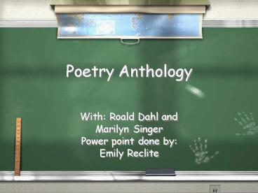 Poetry Anthology presentation | free to view