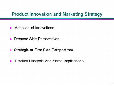 Product Innovation and Marketing Strategy presentation | free to download