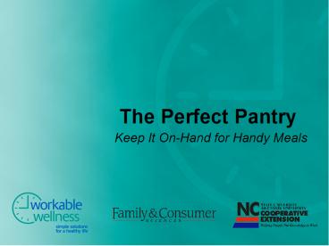 The Perfect Pantry presentation | free to view