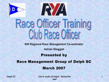 Club Race Officer presentation | free to view