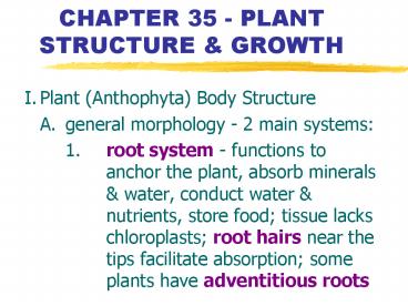 CHAPTER 35 PLANT STRUCTURE presentation | free to view
