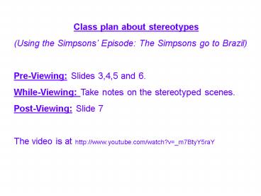 PPT – Class plan about stereotypes PowerPoint presentation | free to ...