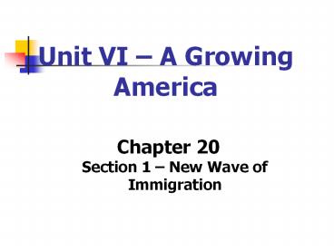 Unit VI presentation | free to view