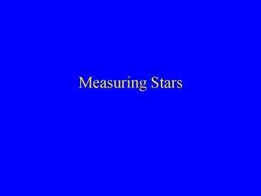 Measuring Stars presentation | free to view