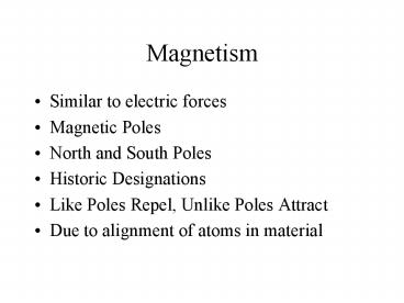 Magnetism presentation | free to view