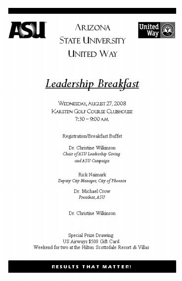 PPT – Chair of ASU Leadership Giving. and ASU Campaign. Rick Naim ...