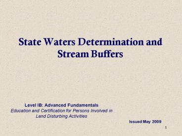 PPT – State Waters Determination and Stream Buffers PowerPoint ...