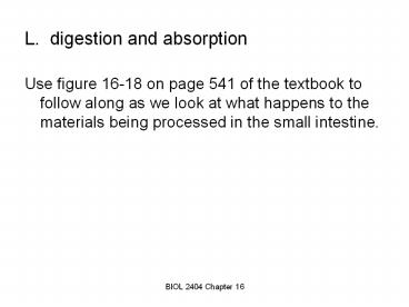 PPT – L. digestion and absorption PowerPoint presentation | free to ...