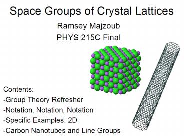 Space Groups of Crystal Lattices presentation | free to view