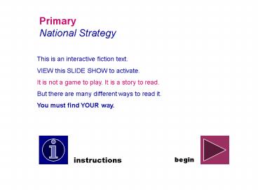 Primary National Strategy presentation | free to view