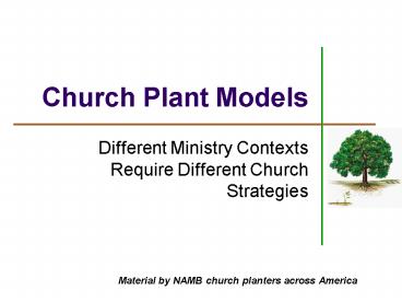 Church Plant Models presentation | free to view
